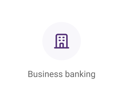 An icon of a building and a text that reads: Business accounts.
